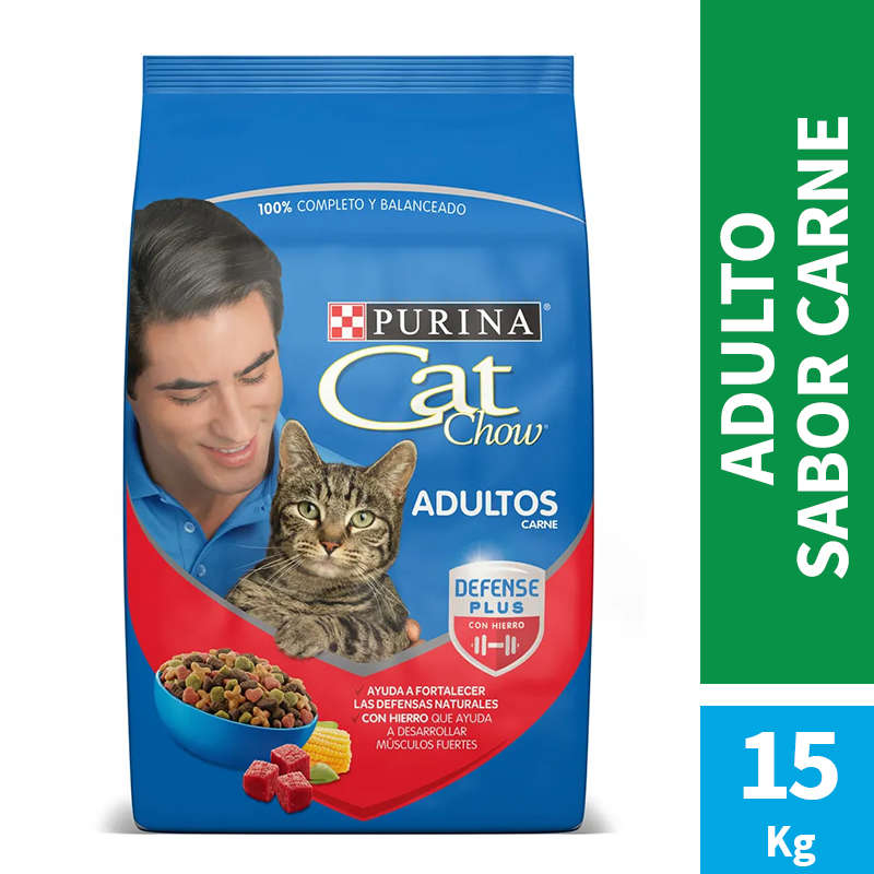 COMIDA PARA GATOS CAT CHOW ADULTOS SABOR CARNE 15 KG | La Gran Bodega