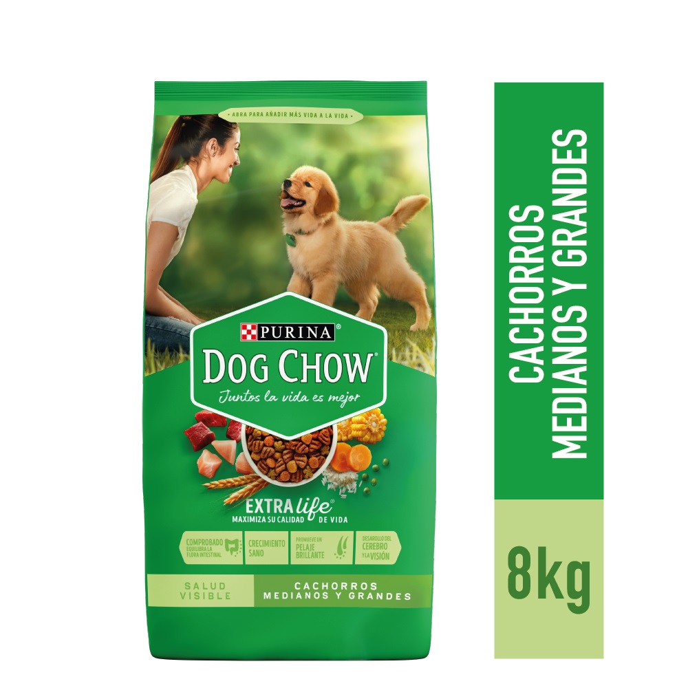 COMIDA PARA PERROS DOG CHOW CACHORRO MEDIANO Y GRANDE 8 KG | La Gran Bodega