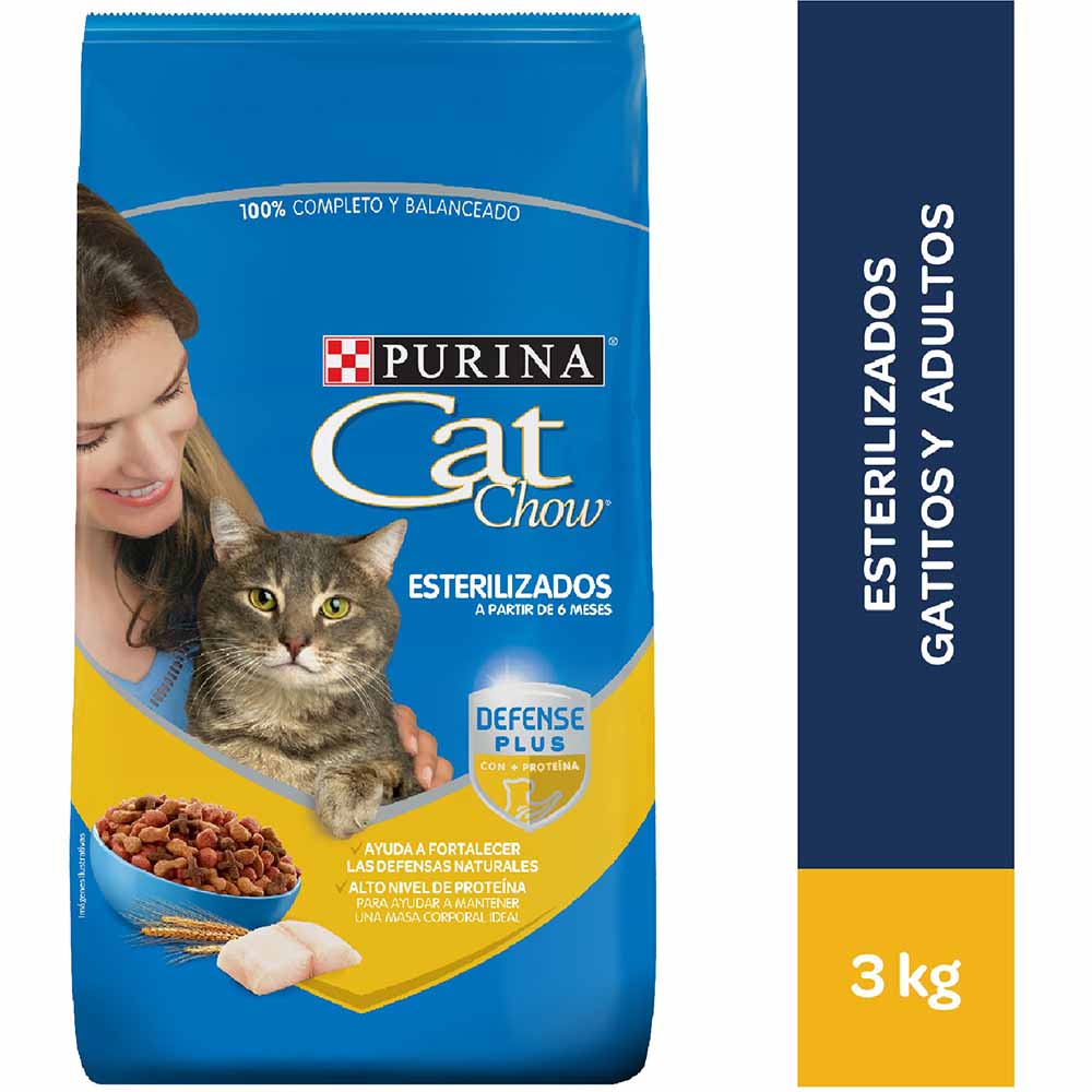 COMIDA PARA GATOS CAT CHOW ESTERILIZADO BOLSA 3 KG | La Gran Bodega