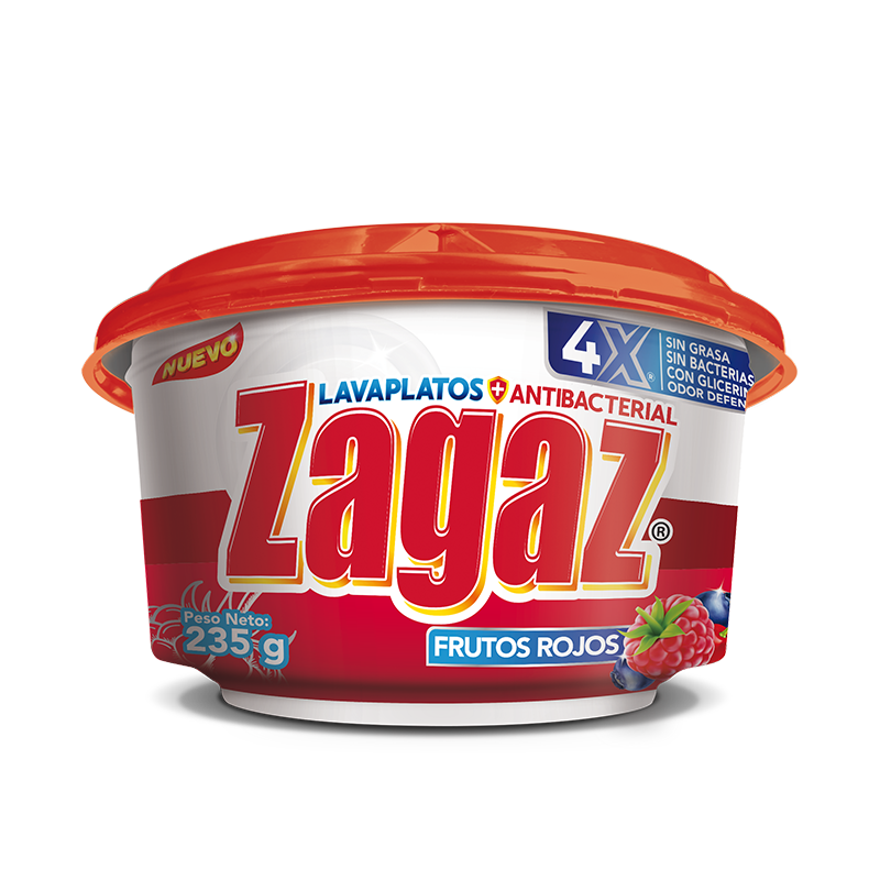 LAVAVAJILLA ZAGAZ FRUTOS ROJOS ANTIBACTERIAL POTE 235GR | La Gran Bodega