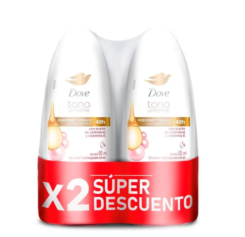 DOVE BIPACK DESODORANTE ROLLON ANTIRANSPIRANTE CALENDULA 50ML | La Gran ...