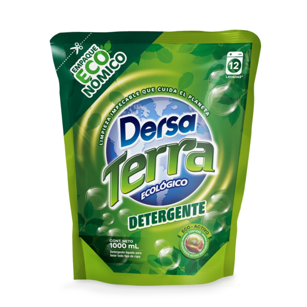DETERGENTE LÍQUIDO ECOLÓGICO DERSA TERRA DOYPACK 1 L | La Gran Bodega
