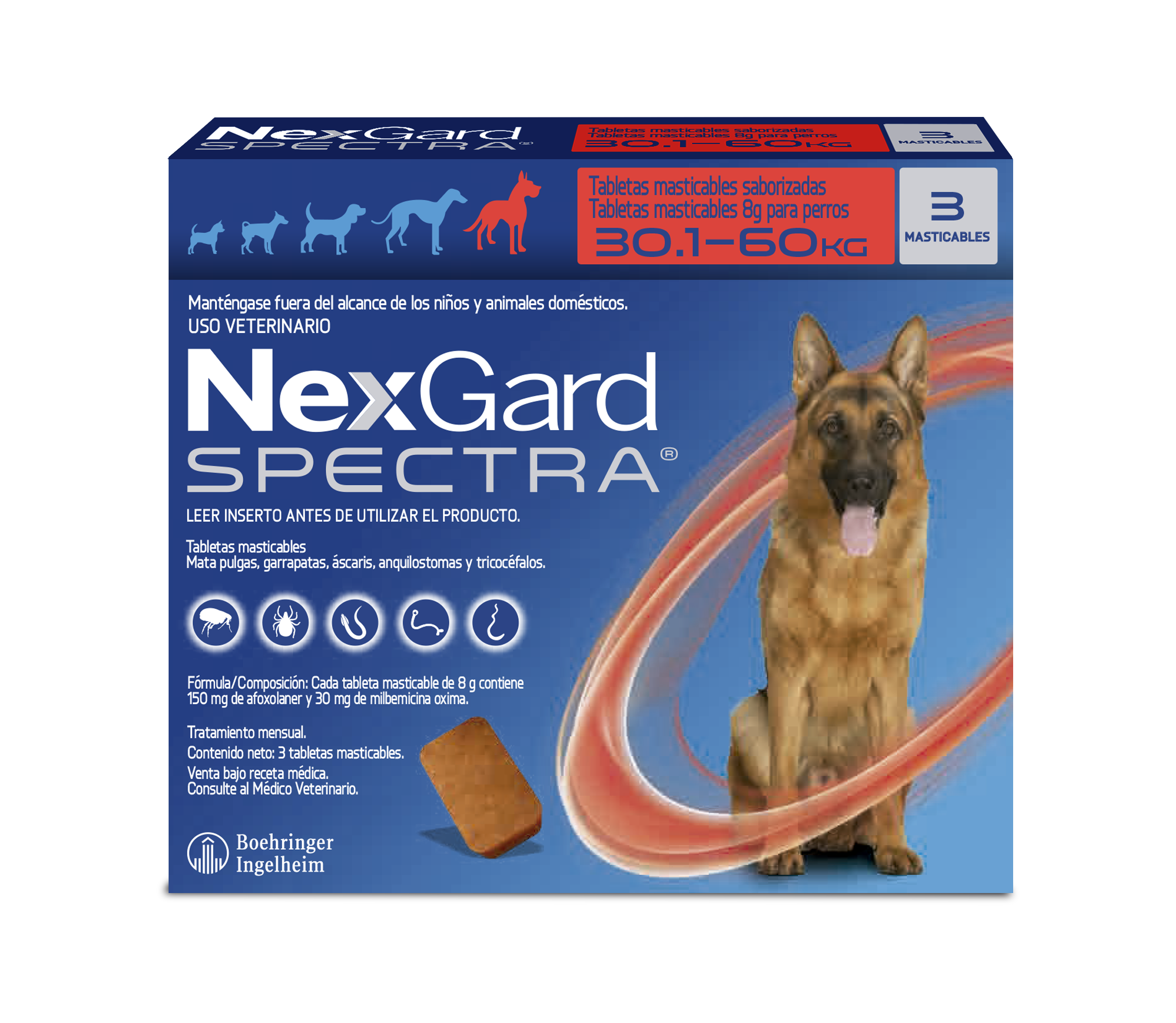 ANTIPARASITARIO NEXGARD SPECTRA XL PARA PERROS 30 1 A 60 KG 3 UNDS La ANTIPARASITARIO NEXGARD SPECTRA XL PARA PERROS 30 1 A 60 KG 3 UNDS La